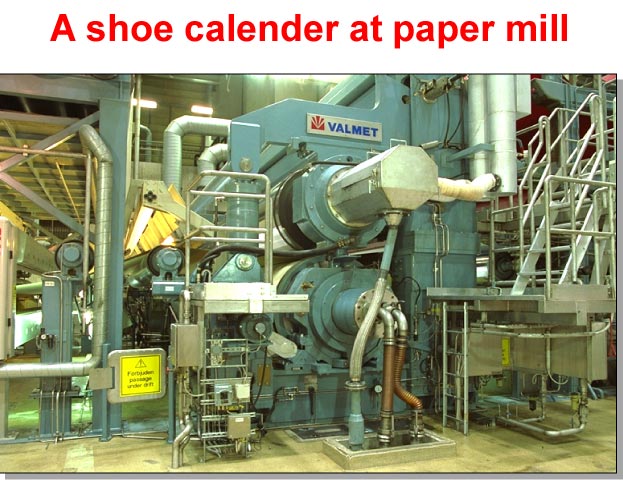 A shoe calender at paper mill (Metso Paper)